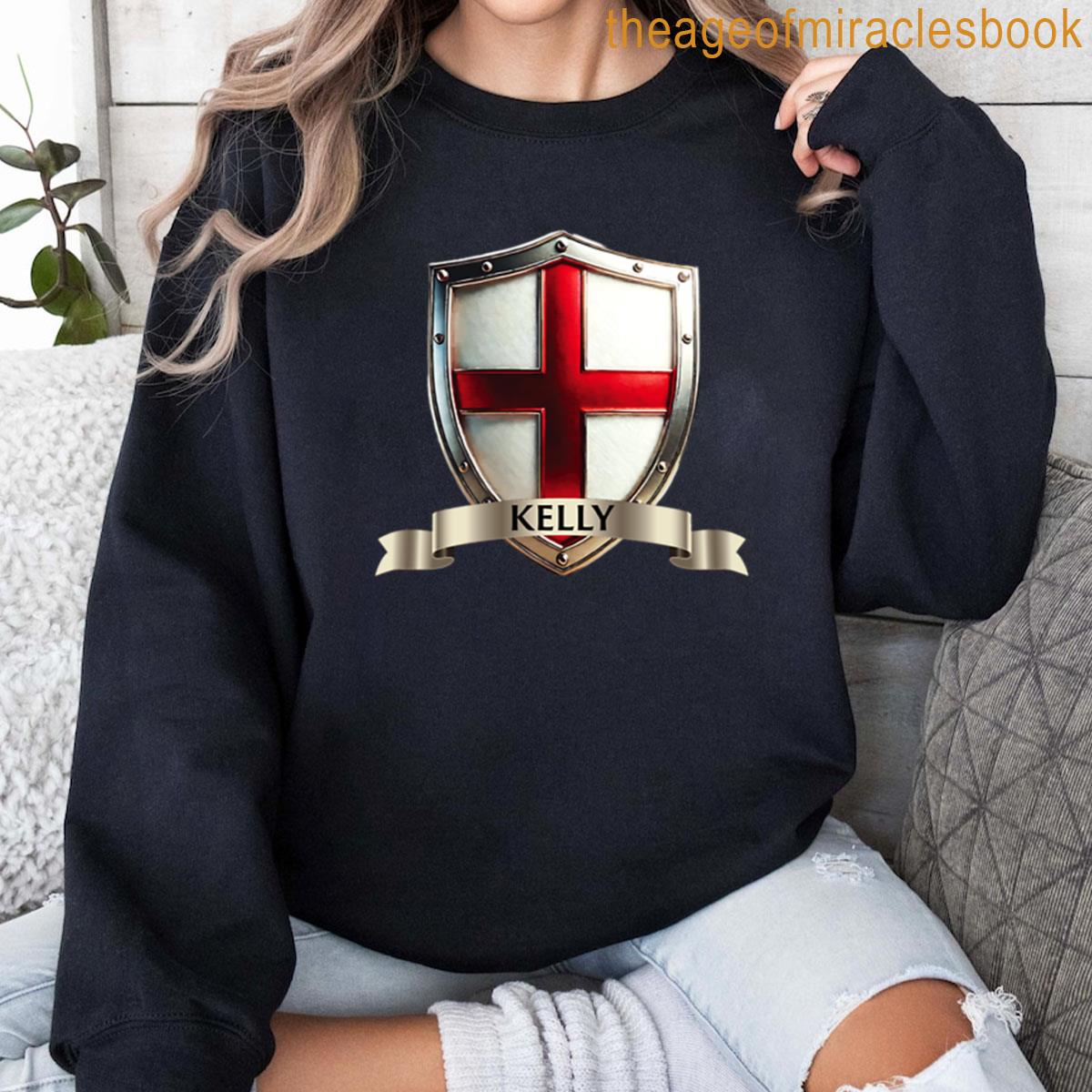 Kelly English Shield Twin Lions Tower And St Georges Cross T-shirt