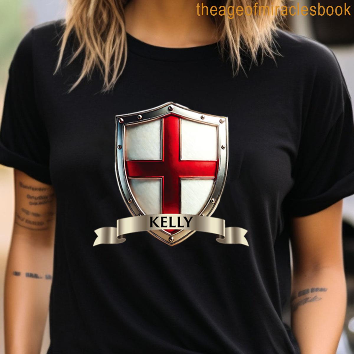 Kelly English Shield Twin Lions Tower And St Georges Cross T-shirt