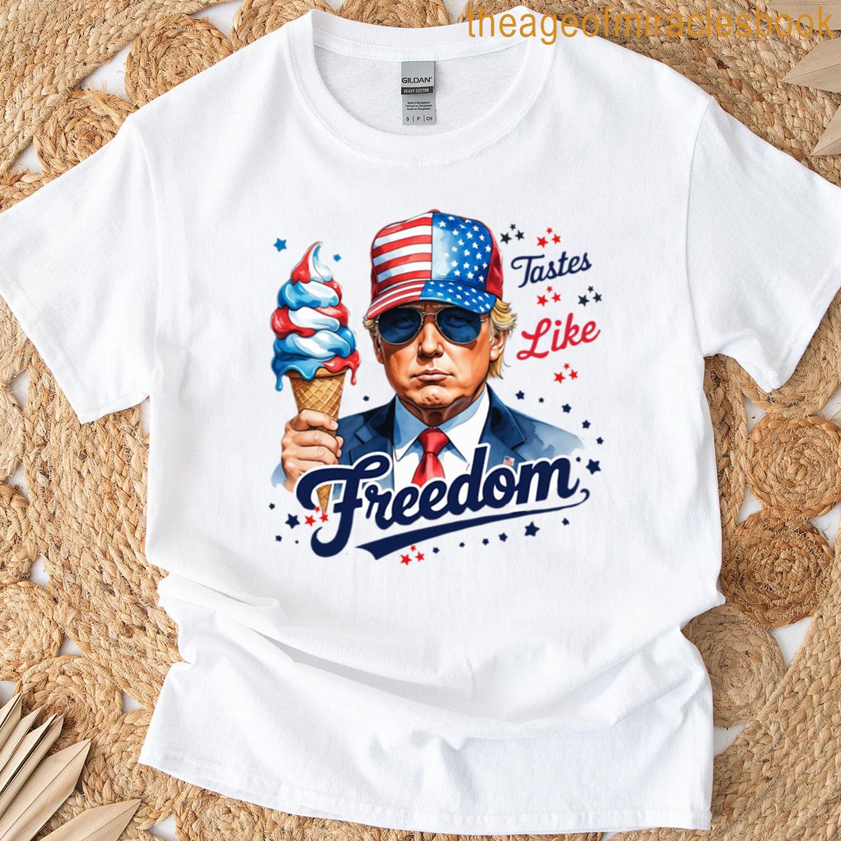 Patriotic President Trump Ice Cream - Funy Usa Design T-shirt