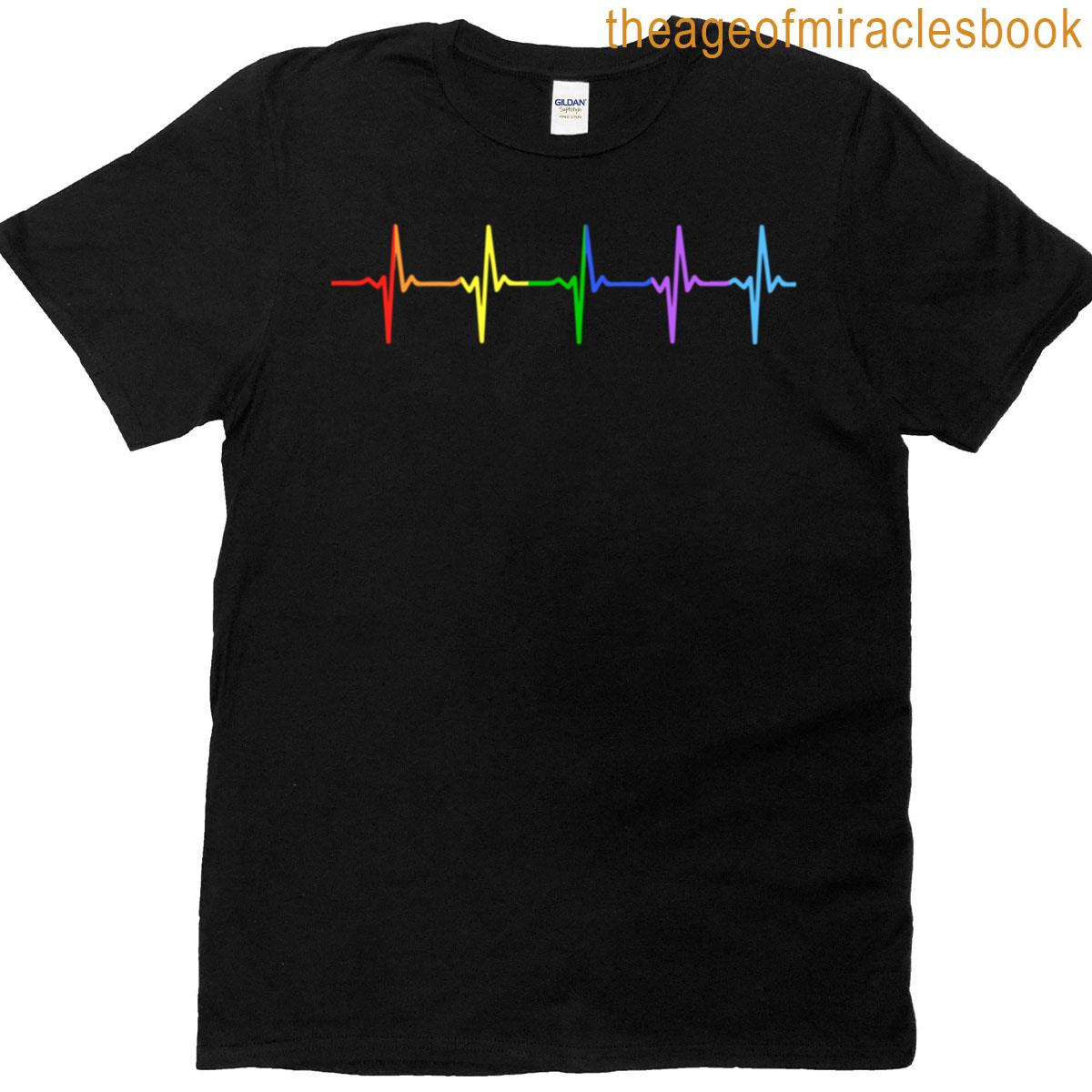 Rainbow Pulse Hearbeat Lgbt T-shirt