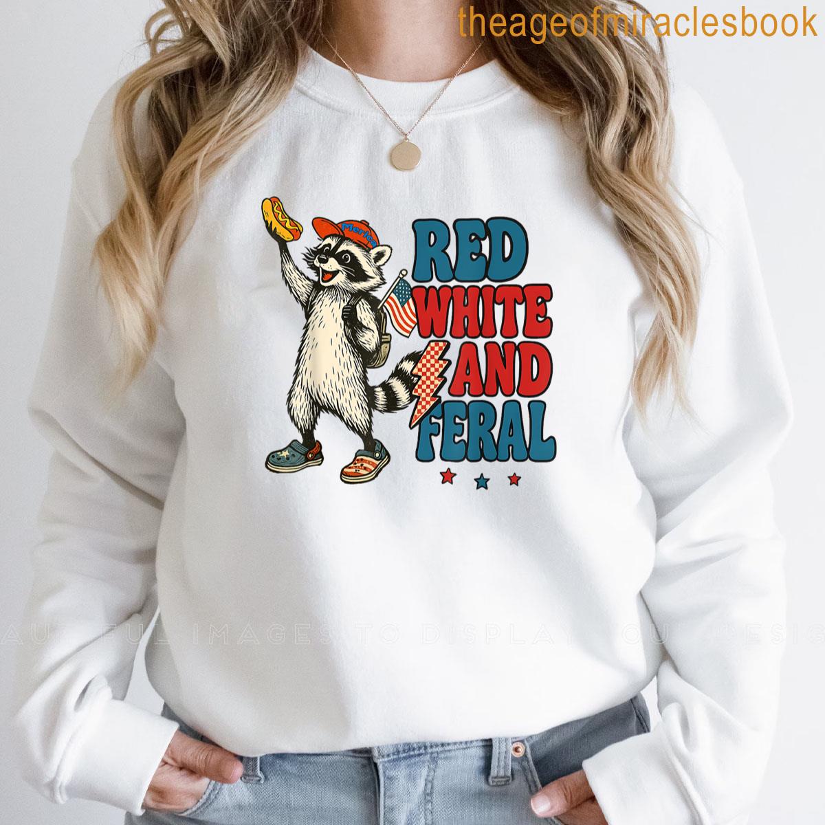 Red White And Feral T-shirt