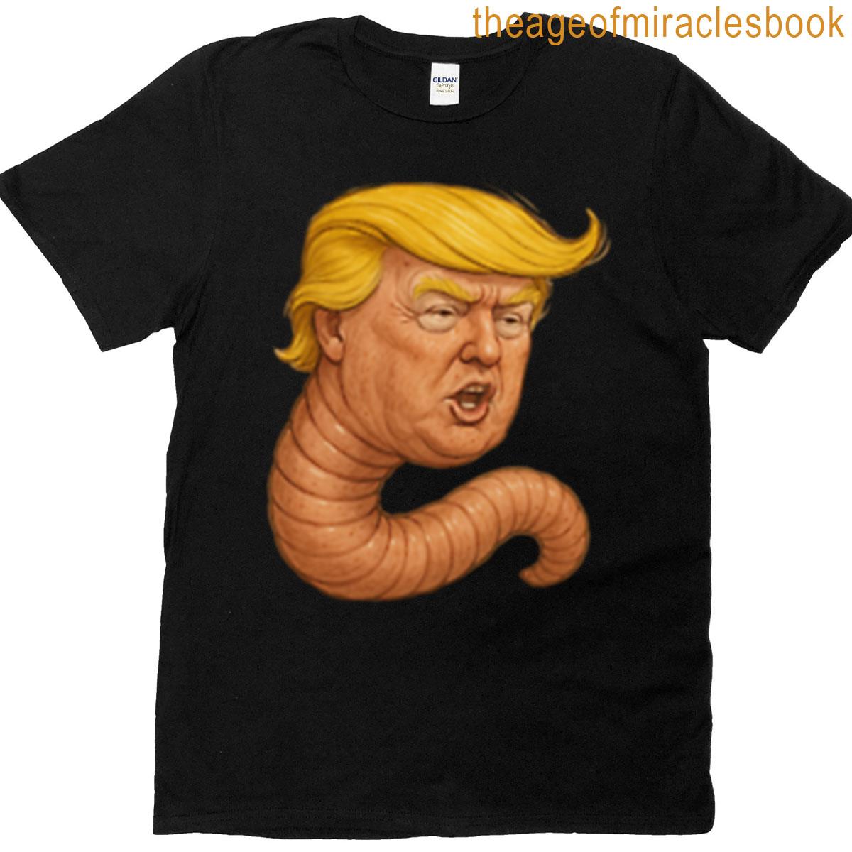 Sketched Angry Trump Worm Sticker - Orange Cheeto Oversized T-shirt