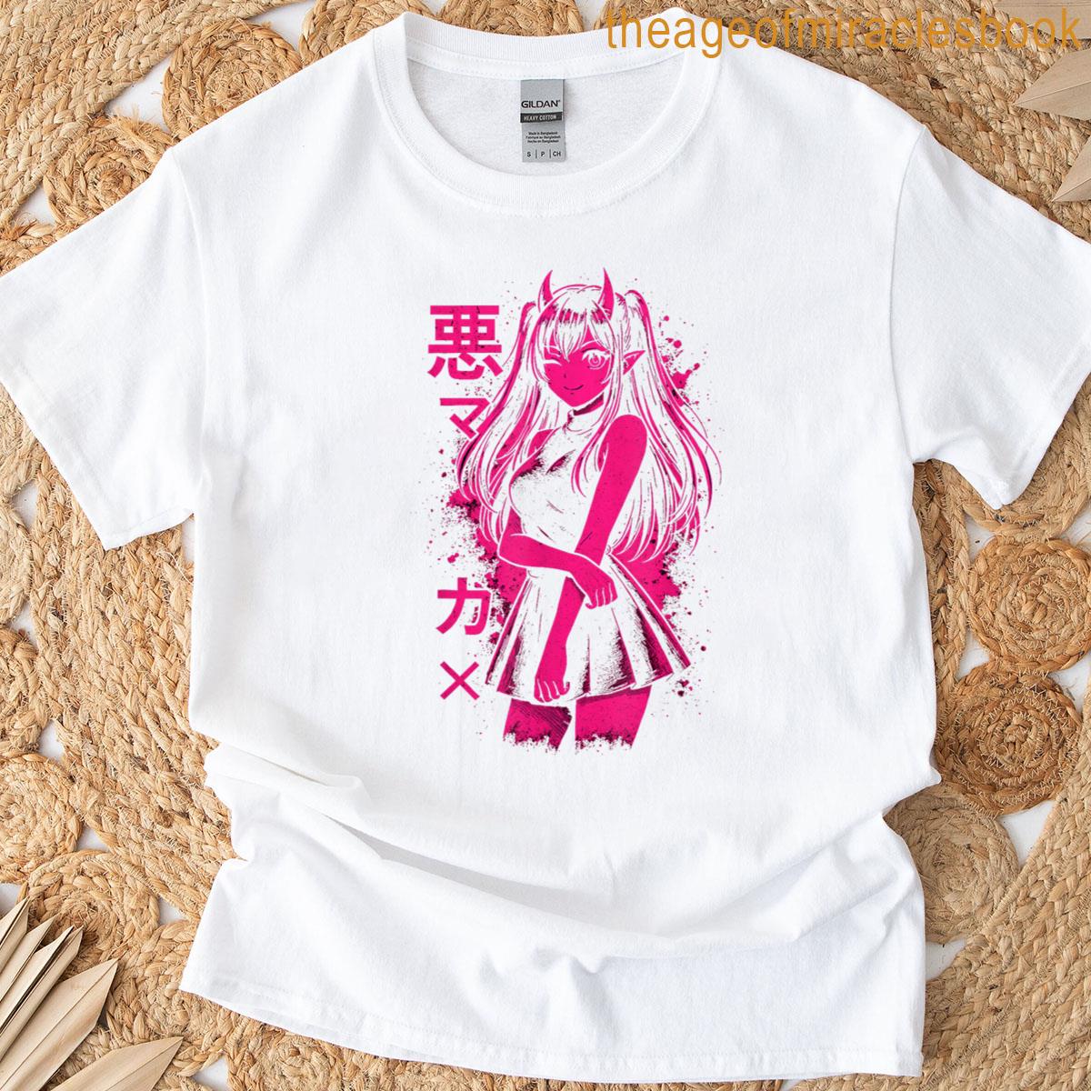 Waifu Anime Horror Aesthetic Pink Goth Girl Manga Characters T-shirt