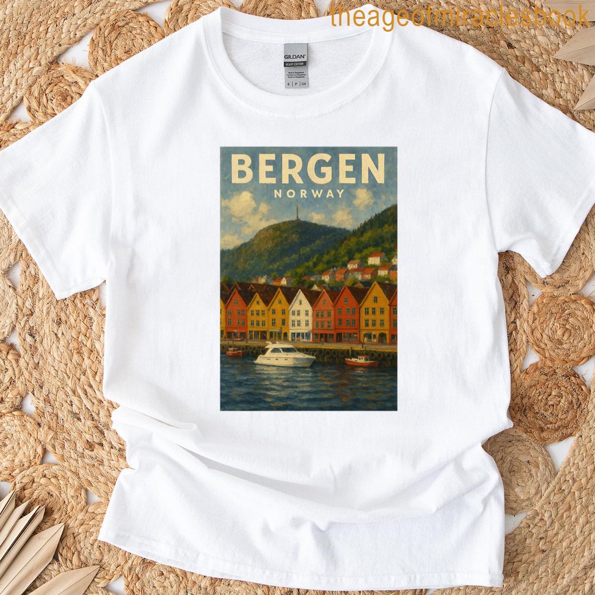 Bergen Norway Bryggen Waterfront T-shirt
