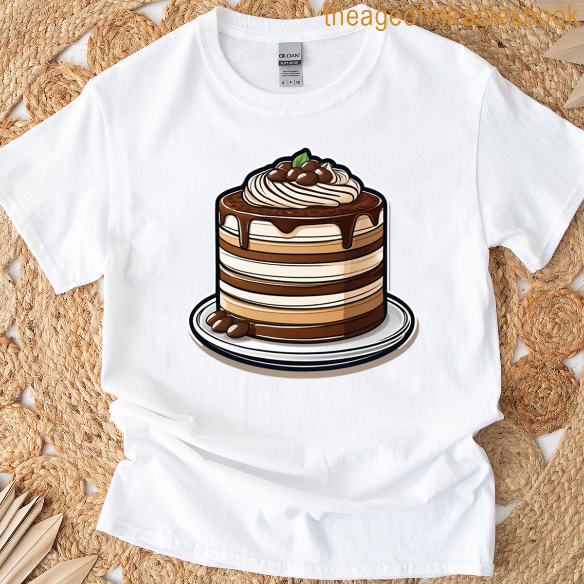 Tiramisu Cake Sticker Oversized T-shirt