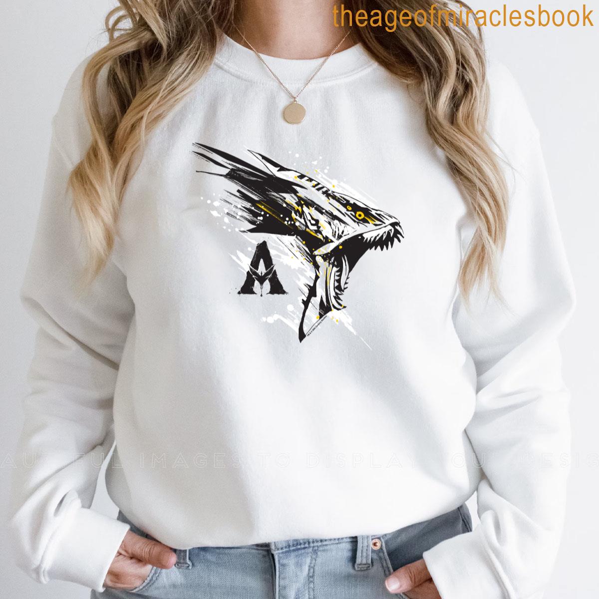 Avatar Epic Powerful Banshee Paint Splash Sketch Chest Logo T-shirt