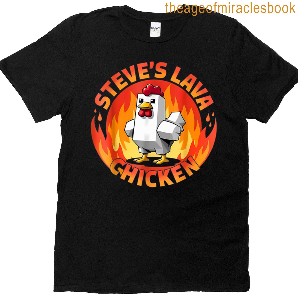 Lava Chicken Miners Meme Steve Pixel Gaming Boys Kids Game - Lava ...