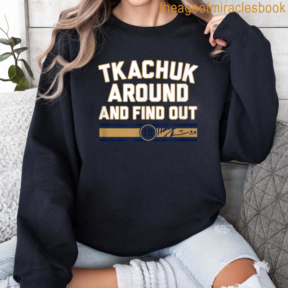 Matthew Tkachuk Around Find Out Red - Florida Hockey T-shirt