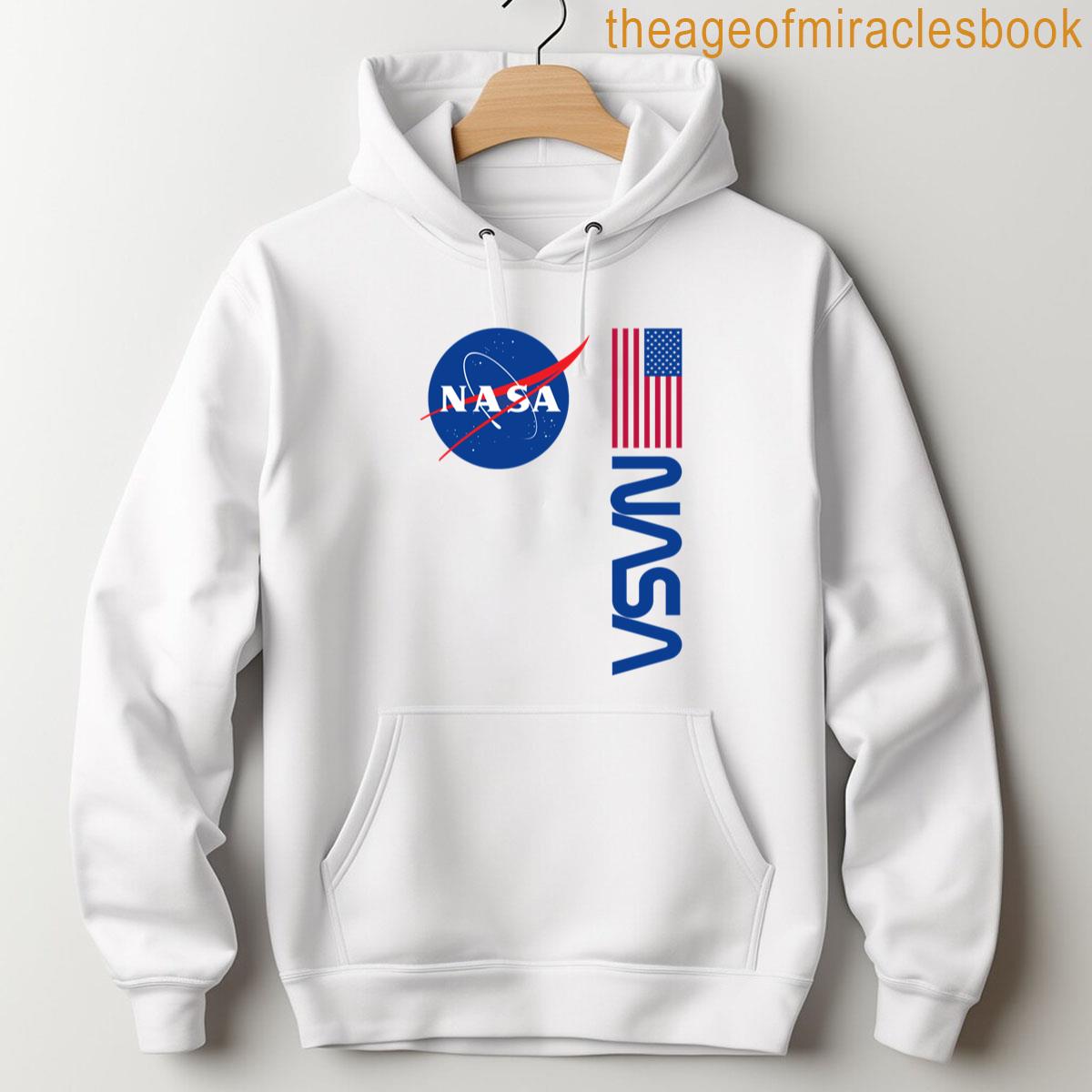 Nasa Meatball Worm Logo Us Flag T-shirt