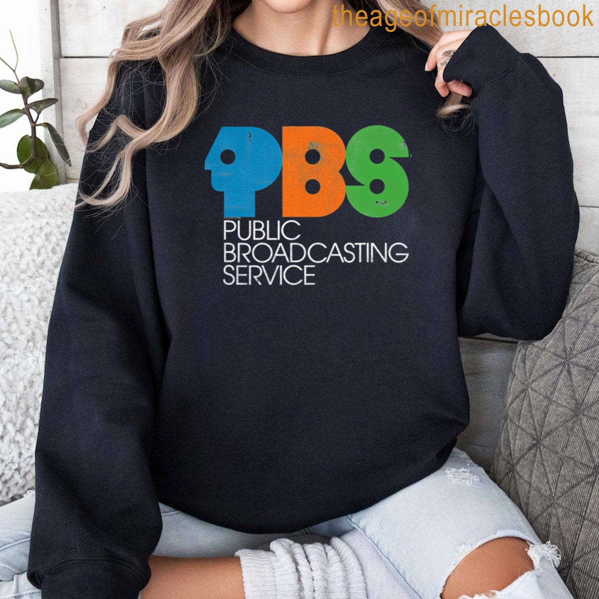 Pbs Vintage Public Broadcasting Service Logo Distressed T-shirt
