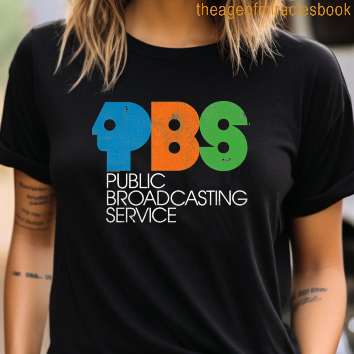 Pbs Vintage Public Broadcasting Service Logo Distressed T-shirt