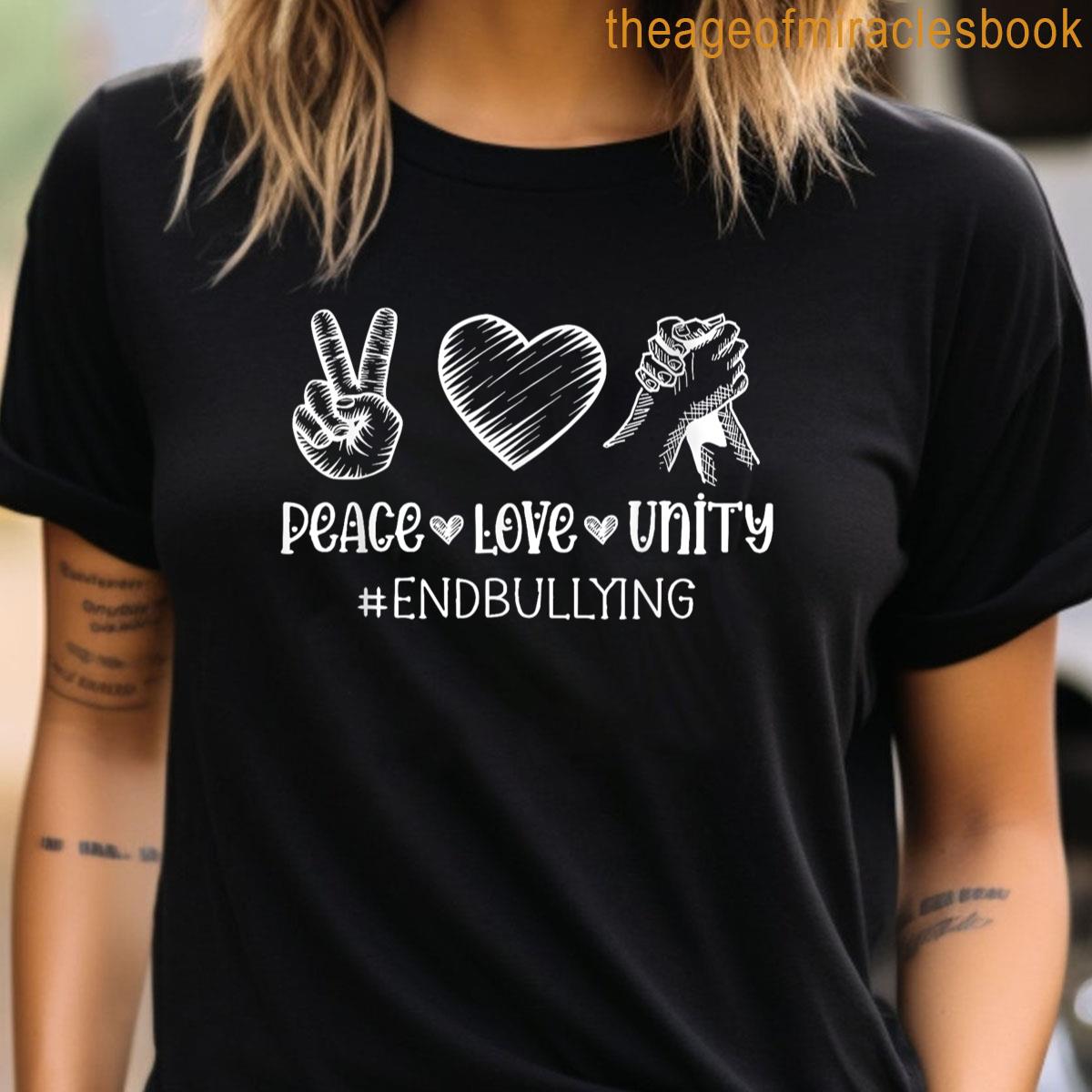 Unity Day Peace Love Unity Orange Anti Bullying Boy Girl T-shirt