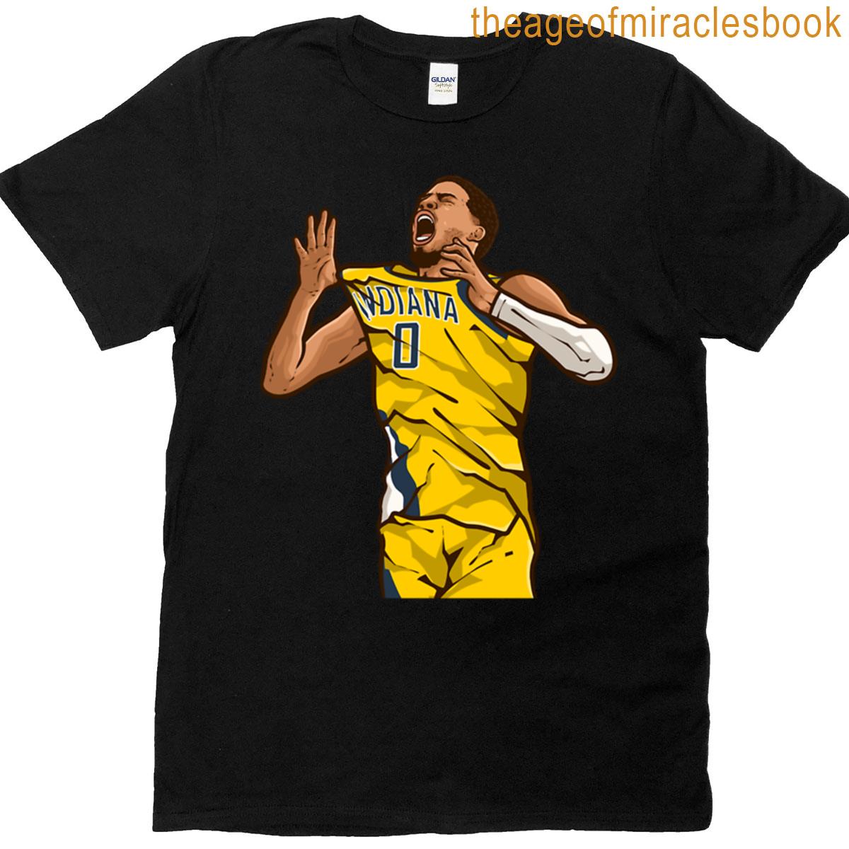 Tyrese Haliburton Celebration Cartoon T-shirt