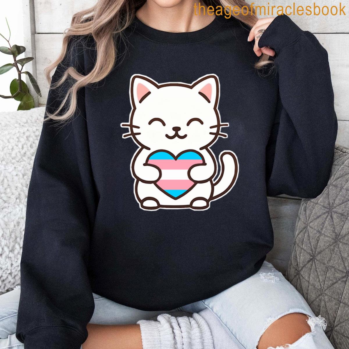 Lucky Trans Pride Cat T-shirt