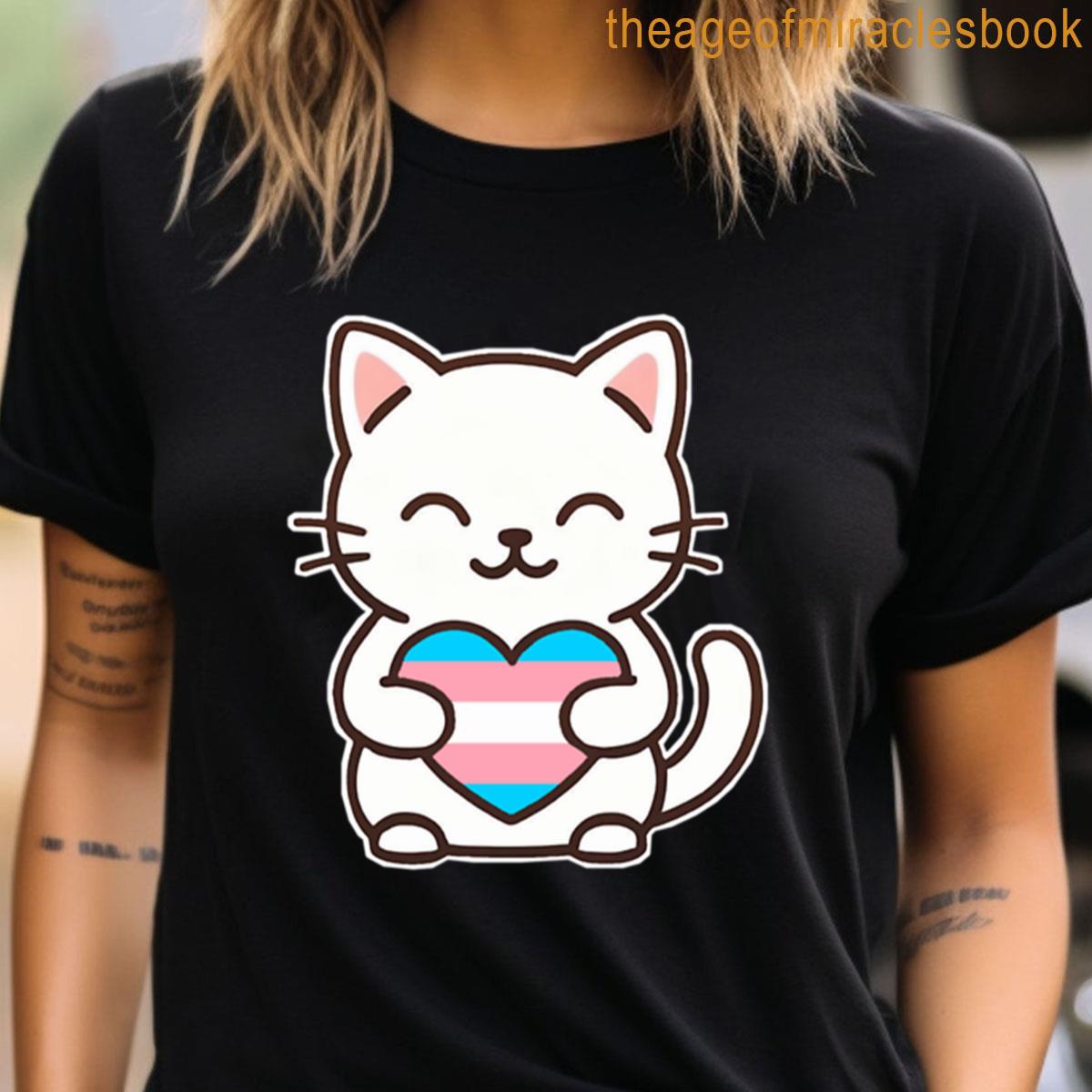 Lucky Trans Pride Cat T-shirt