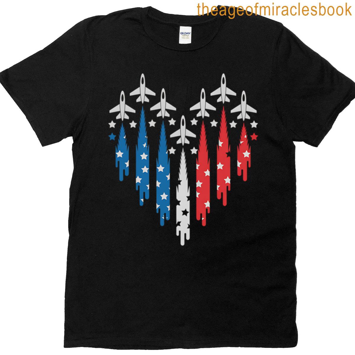Red White And Blue Jet Streams T-shirt