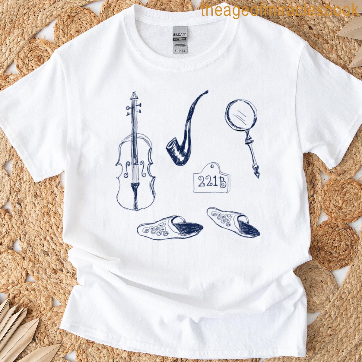 Sherlock Holmes Hand-drawn Victorian Pen And Ink Pattern T-shirt