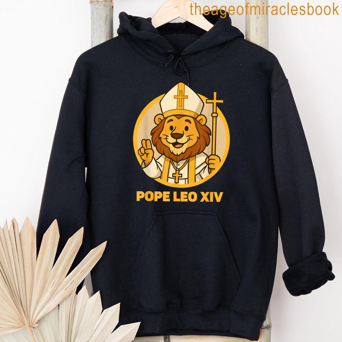 Catholic Cartoon Lion Pope Leo Xiv American Pope T-shirt