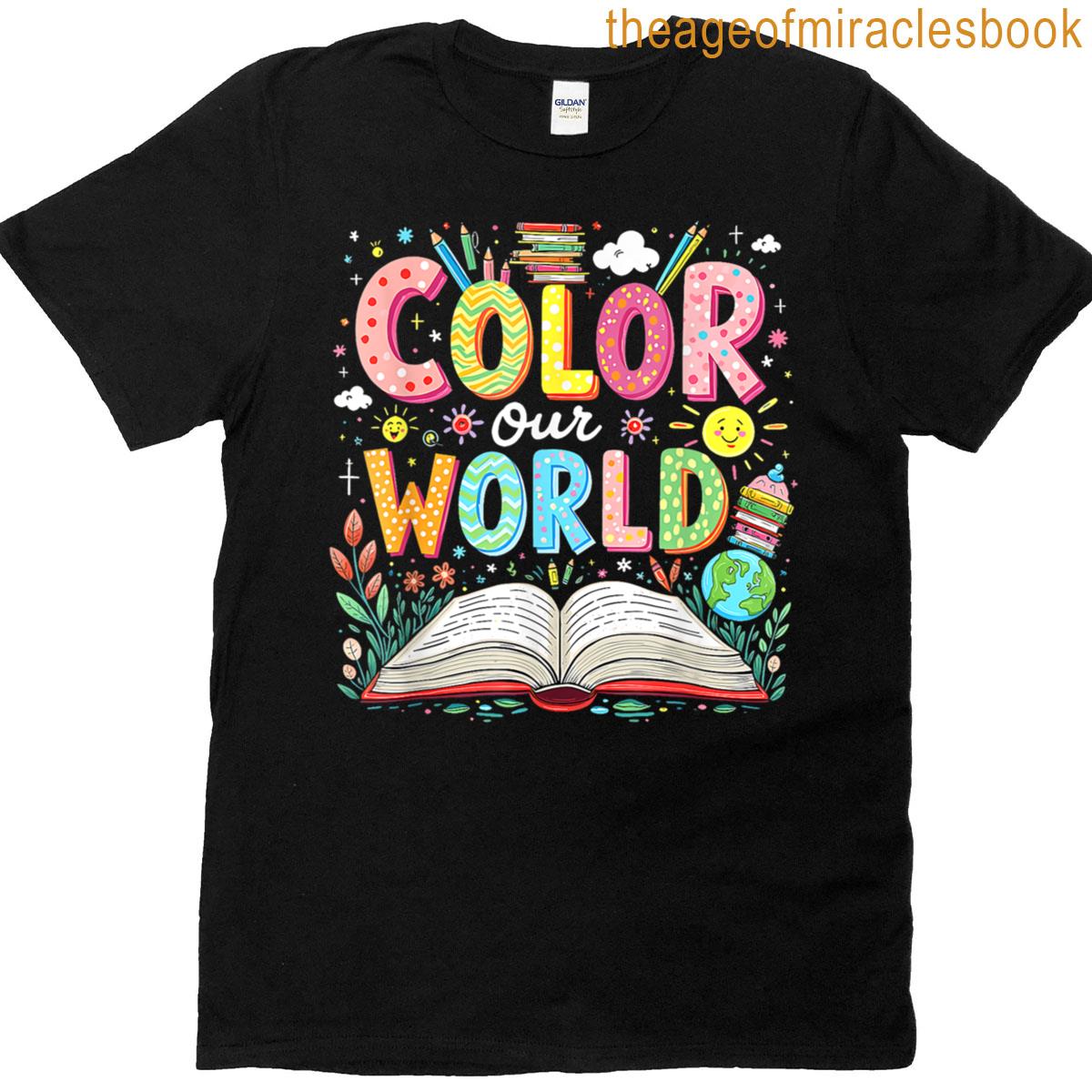 Color Our World Book Reading Program 2025 Summer Men Women T-shirt