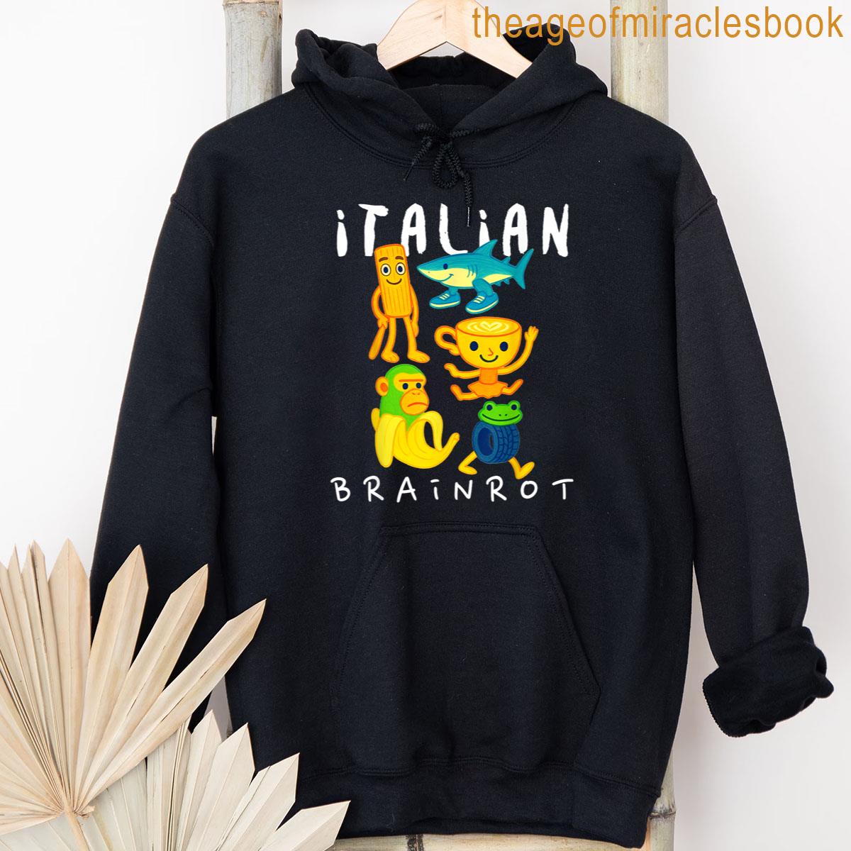 Italian Brainrot Meme Cartoon Crayon Kindergarten Kids Funny T-shirt