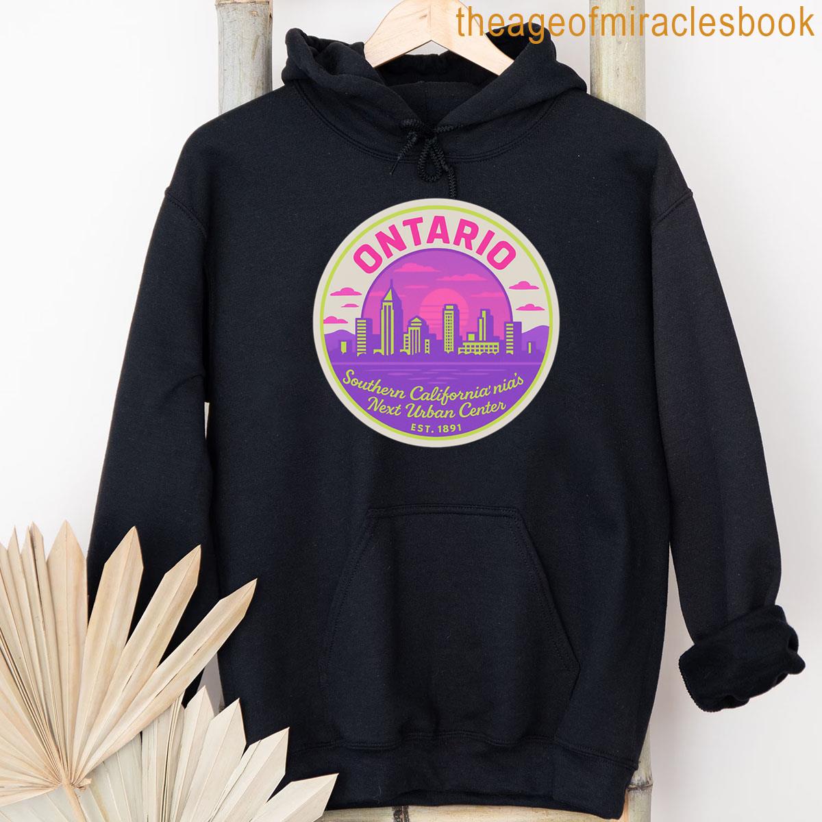 Ontario Retro Skyline Sticker Neon 90s Sunset Edition T-shirt