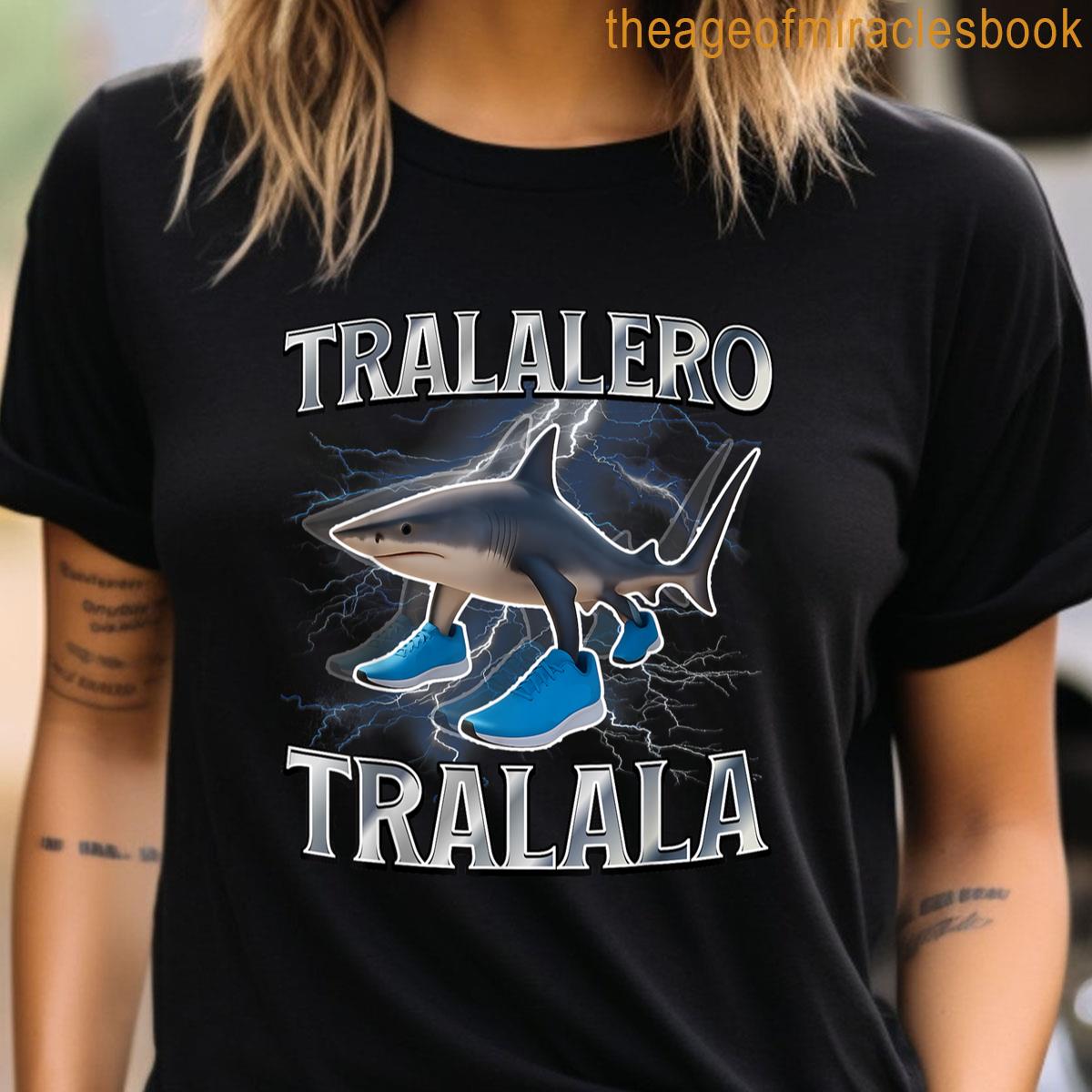 Tralalero Tralala Funny Shark Italian Brainrot Meme Boys Kid T-shirt