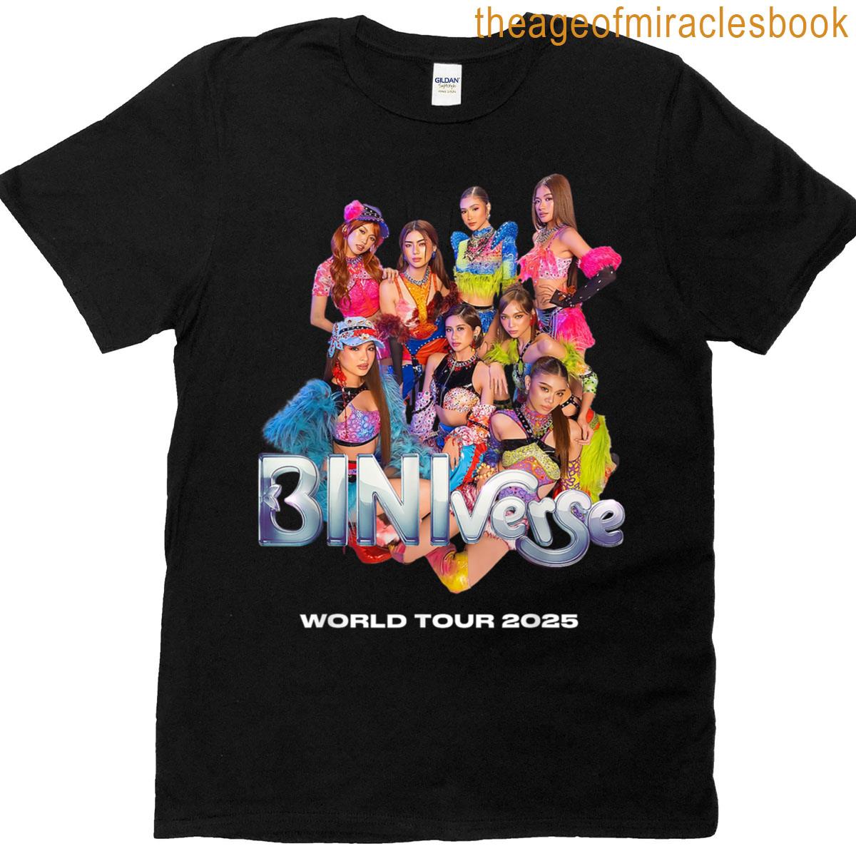 Biniverse World Tour 2025 Tour Dates On Back P-pop T-shirt