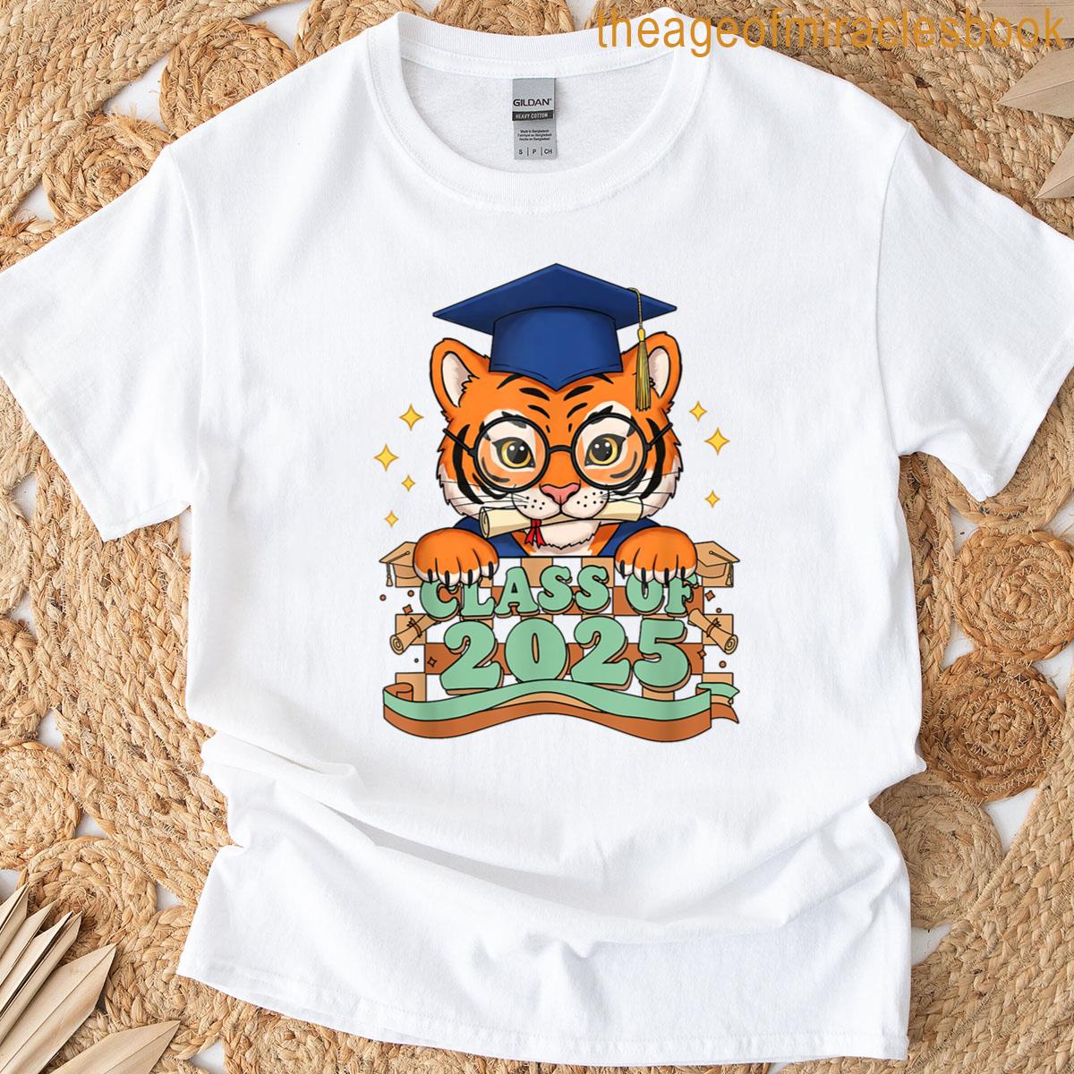Graduate Tiger Class Of 2025 Kids Mens Womens Graduation T-shirt