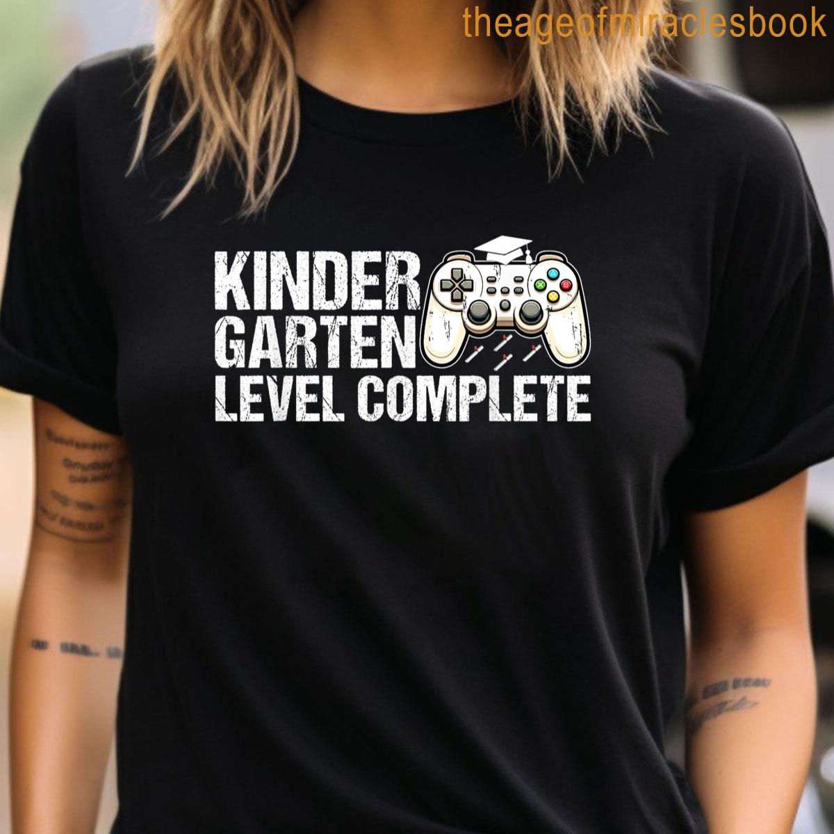 Kindergarten Level Complete Graduation 2025 Gamer Boys T-shirt
