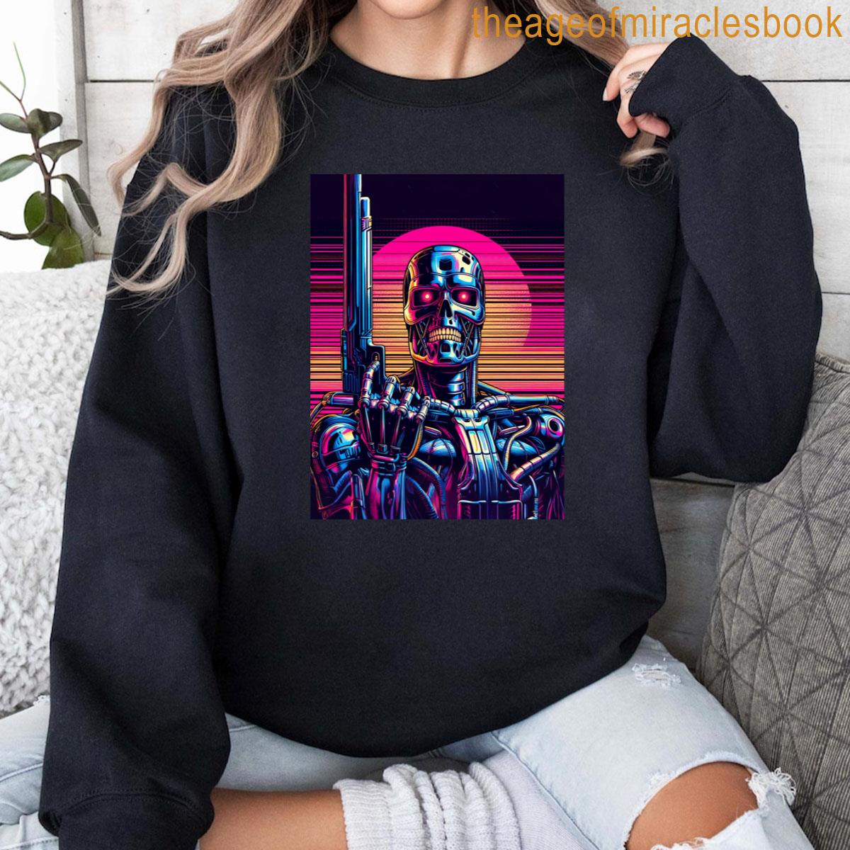 Synthwave Terminator Vector Graphic T-shirt