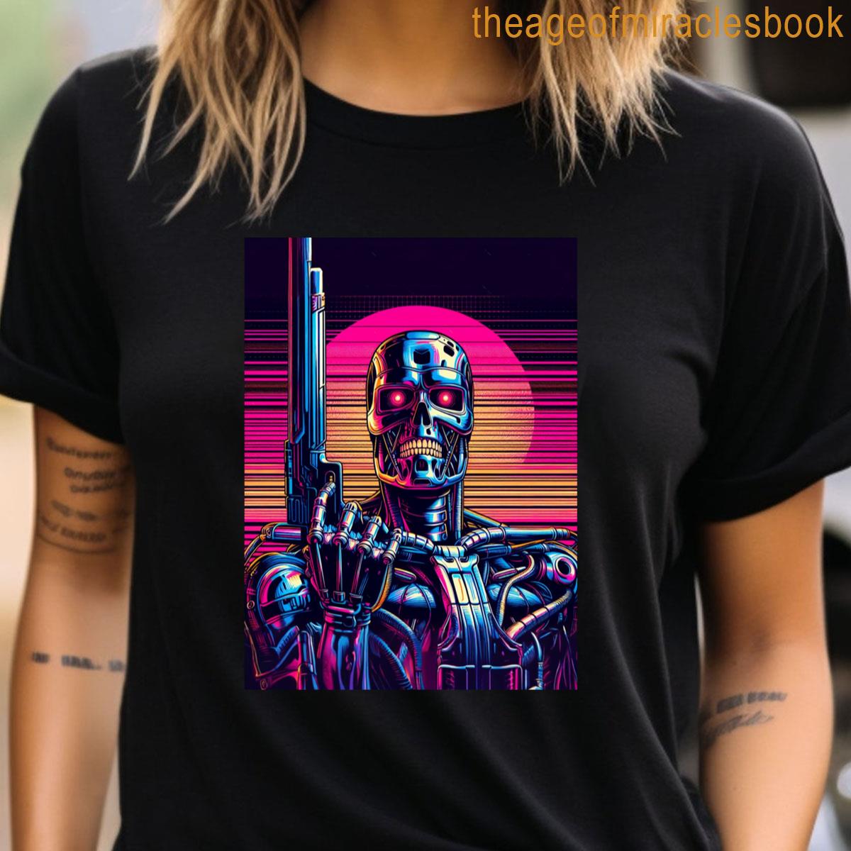 Synthwave Terminator Vector Graphic T-shirt