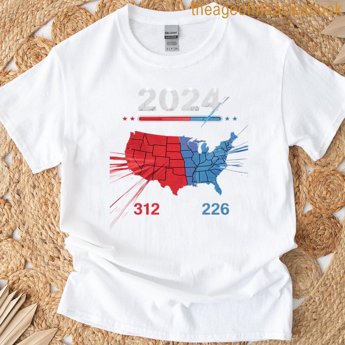 Electoral Map Trump 312 Red 2024 Election Results Map 2024 T-shirt