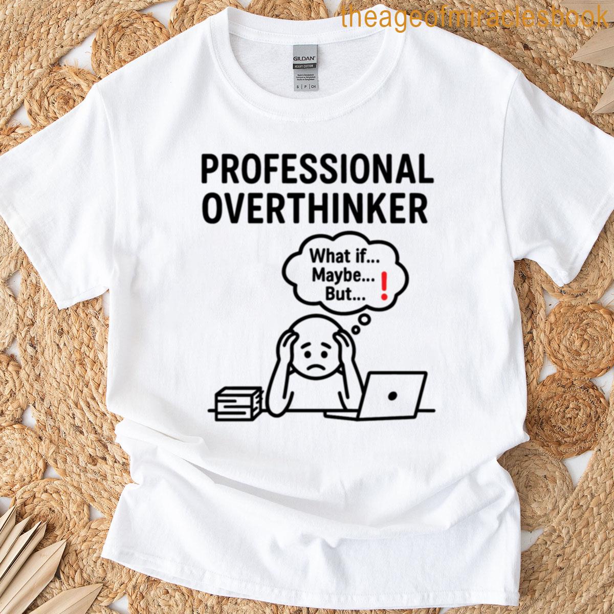 Professional Overthinker Funny Desk Cartoon With Thought Bubble And ...