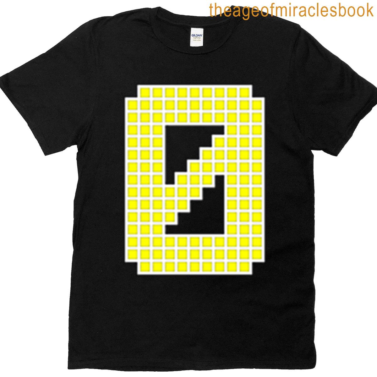 Number 0 - Yellow Pixel Block Character T-shirt
