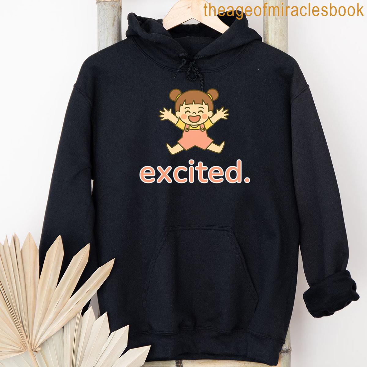 Pumpui Excited Happy Chibi Girl Jumping With Joy Oversized T-shirt