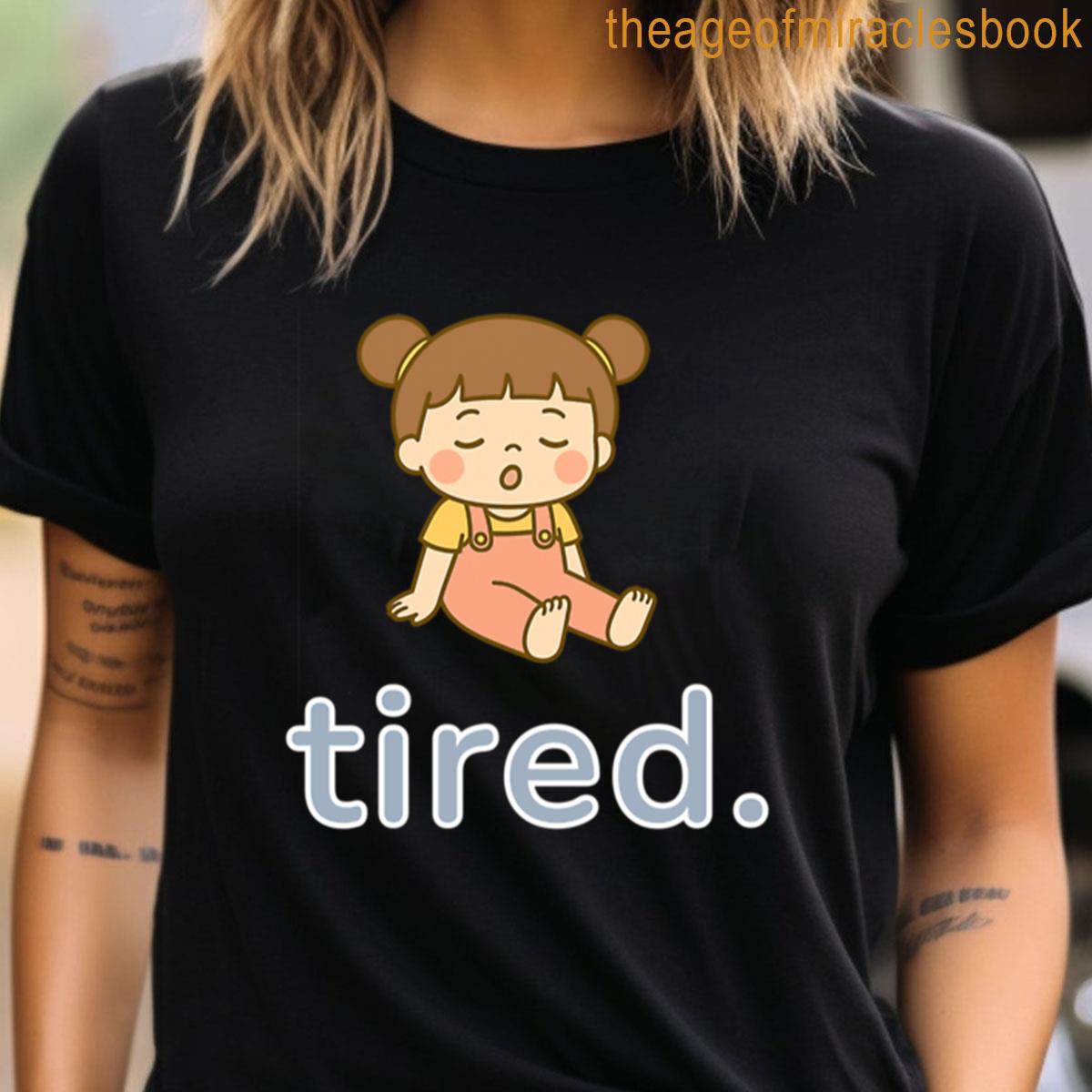 Pumpui Tired Chibi Girl With A Sleepy Drained Expression Oversized T-shirt