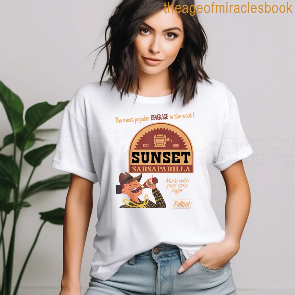 Fallout Video Game Sunset Sarsaparilla Vintage Ad T-shirt