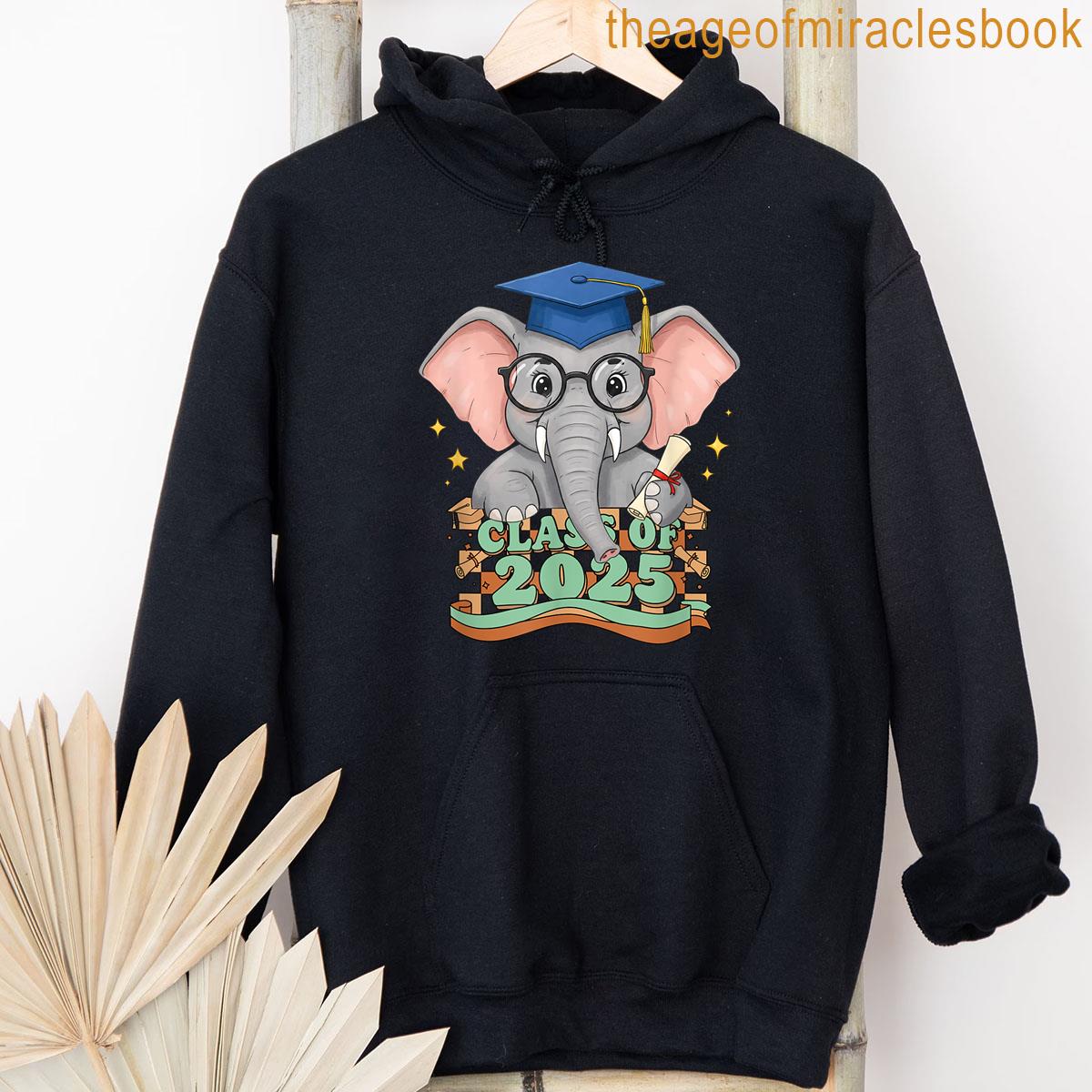 Graduate Elephant Class Of 2025 Kids Mens Womens Graduation T-shirt