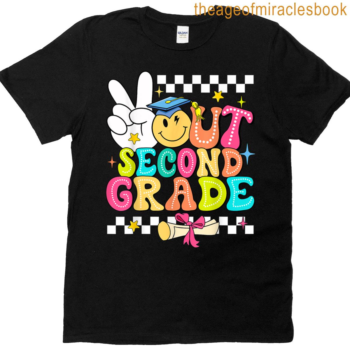 Peace Out Second Grade Graduation Last Day School 2nd Grade T-shirt
