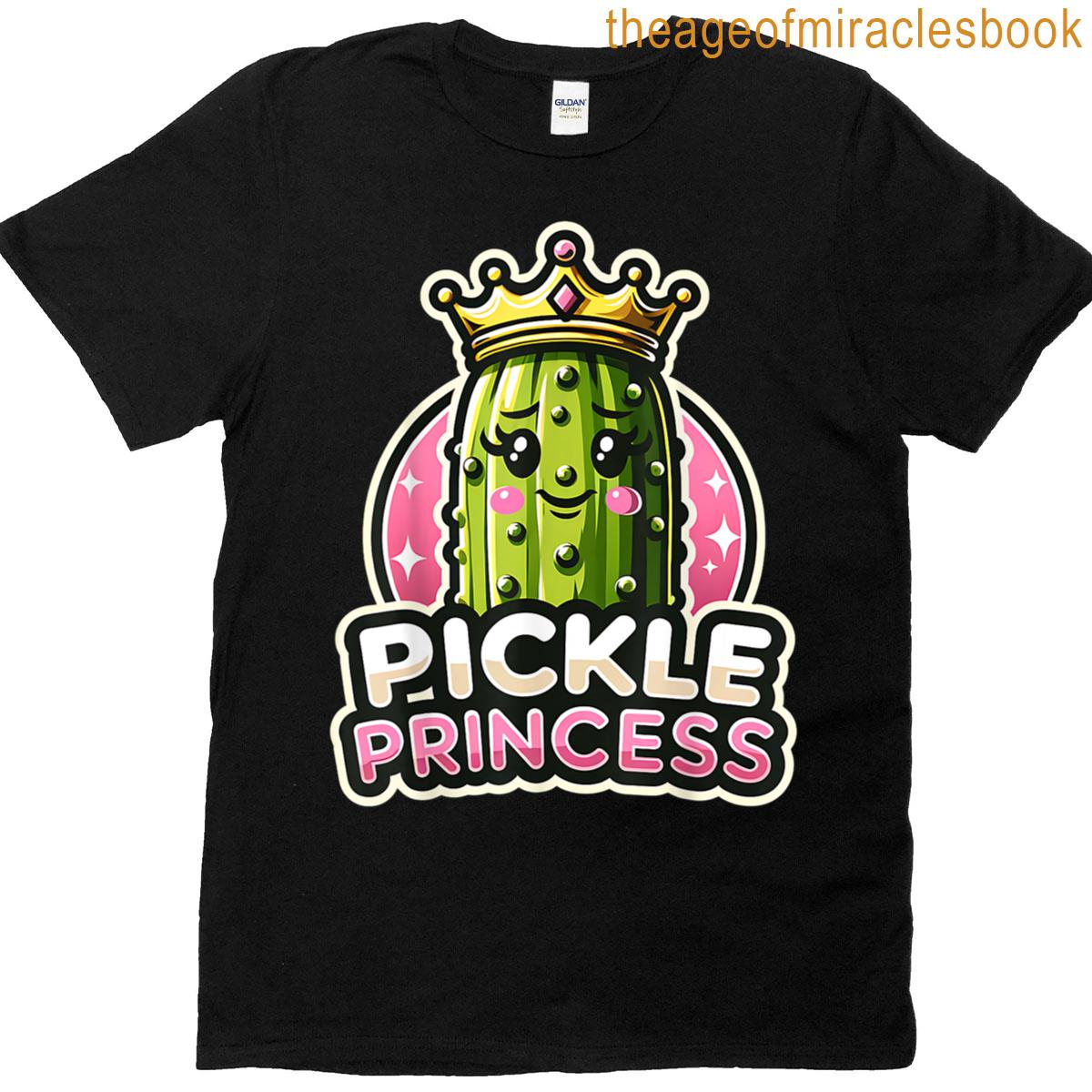 Pickle Princess Cute Pickle Cucumber Art For Girls Women T-shirt