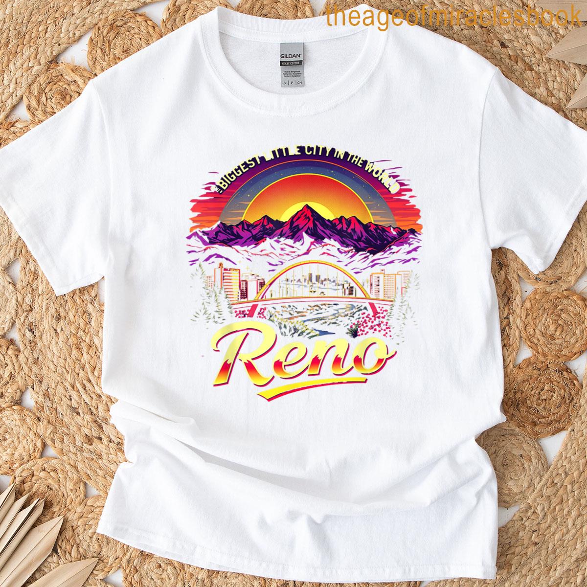 Vintage Reno Nevada Sunset Skyline Cityscape T-shirt