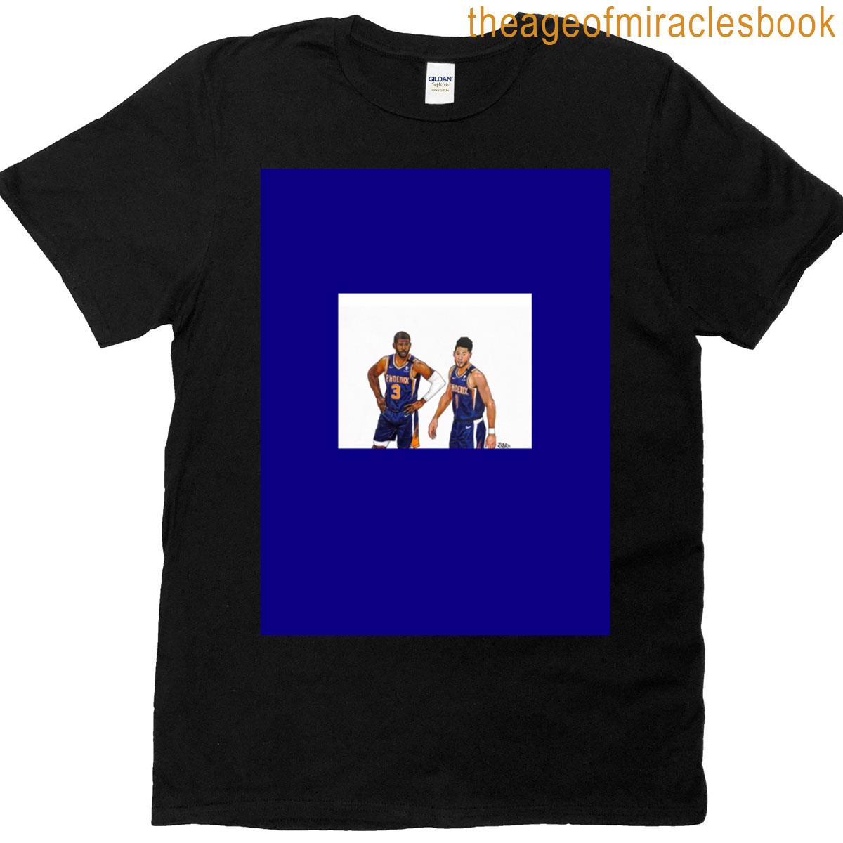 Chris Paul And Devin Booker Phoenix Suns Drawing Graphic T-shirt