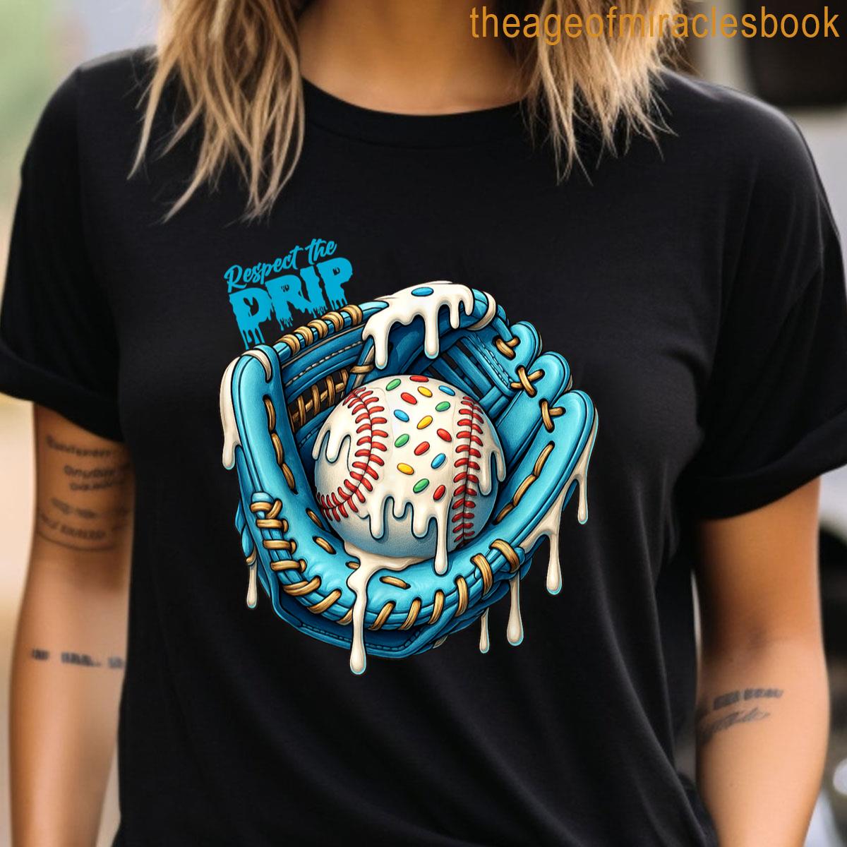 Ice Cream Drip Baseball Stuff Baseball Drip Respect The Drip T-shirt