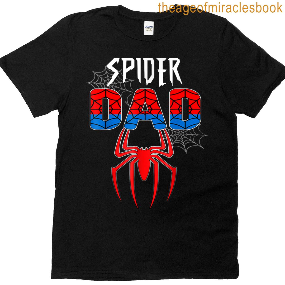 Spider Dad Fathers Day Matching Family Birthday Men Boy Kid T-shirt