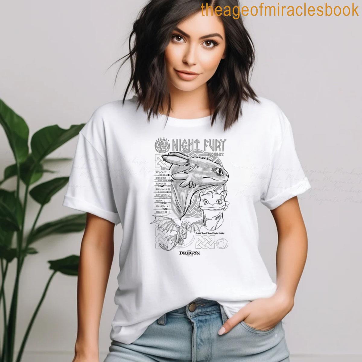 Dreamworks Dragons Night Fury Sketch Toothless T-shirt