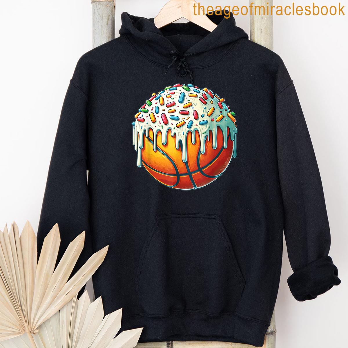 Ice Cream Basketball Drip Sprinkles Basketball Dripping Kids T-shirt