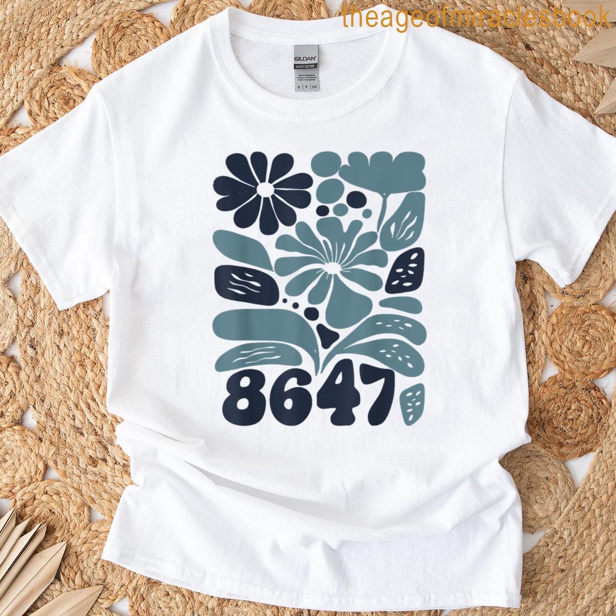Vintage Retro 8647 Subtle Anti Trump 86 47 Floral Boho Style T-shirt