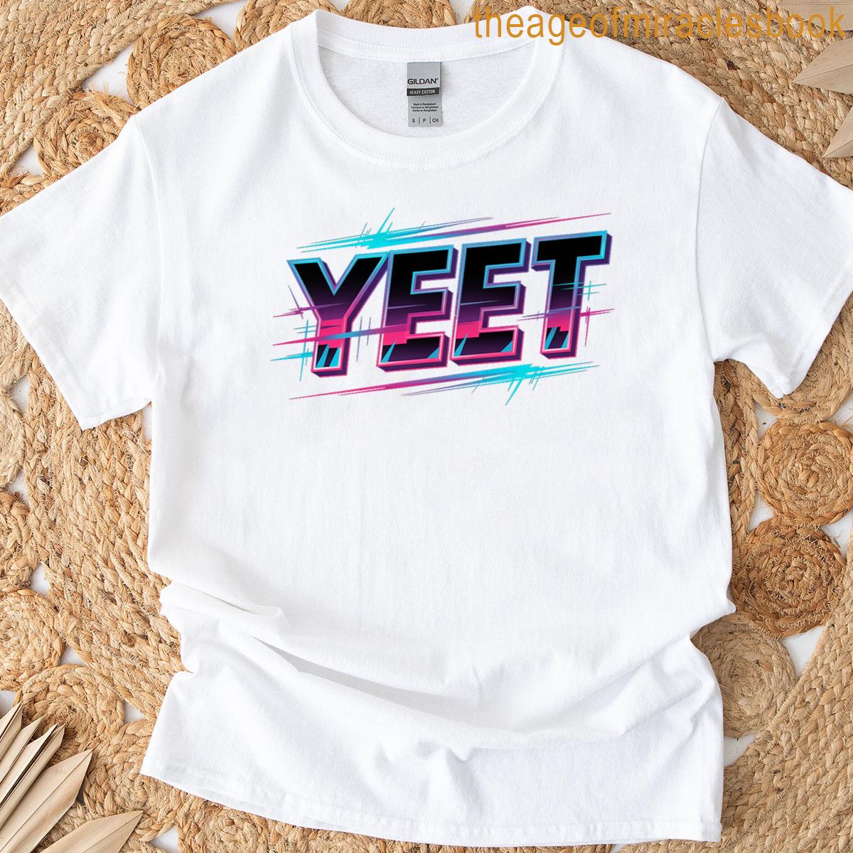 Yeet Saying Meme Quote Retro Wave Vibes Vintage Souvenir Premium T-shirt