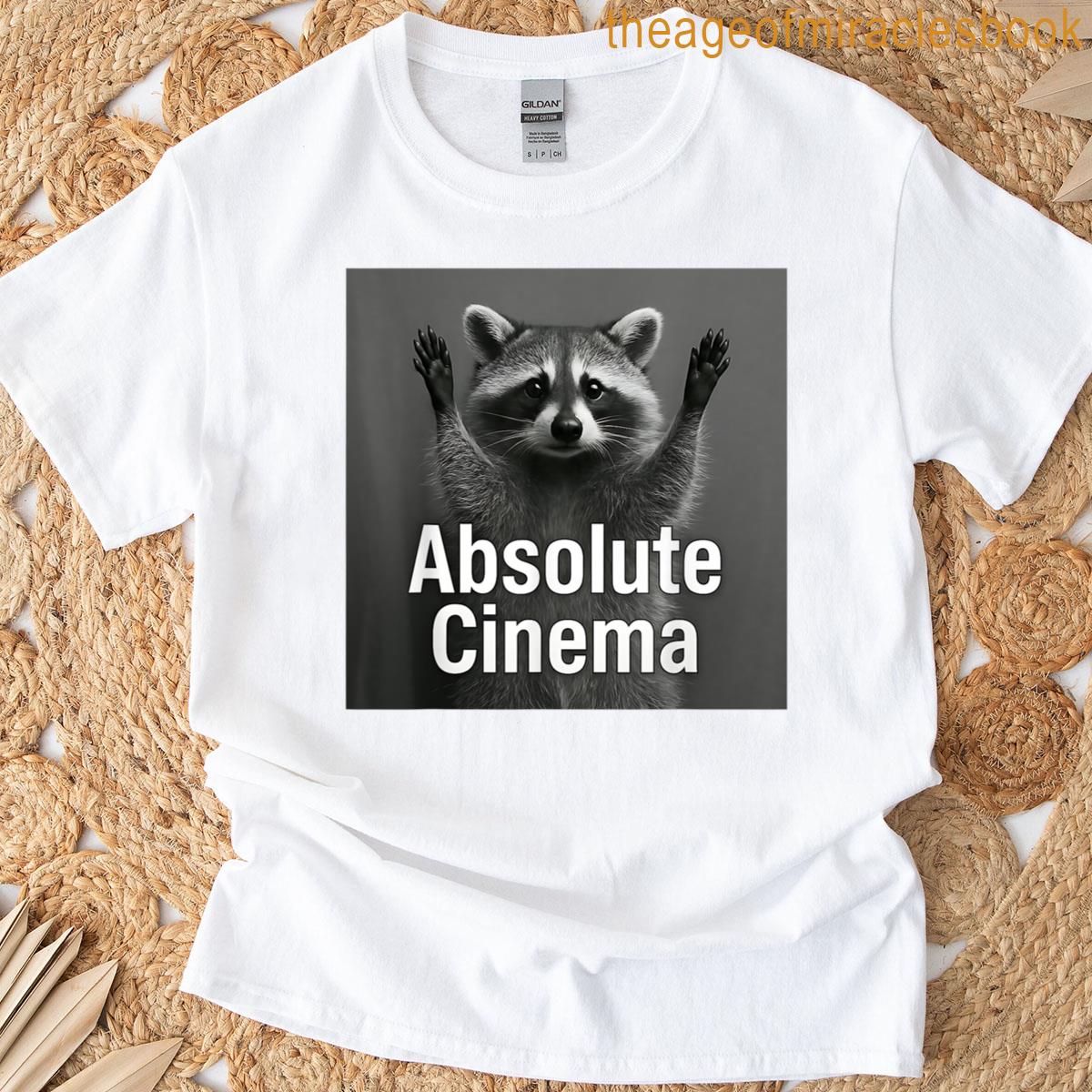 Absolute Cinema Raccoon Funny Meme T-shirt