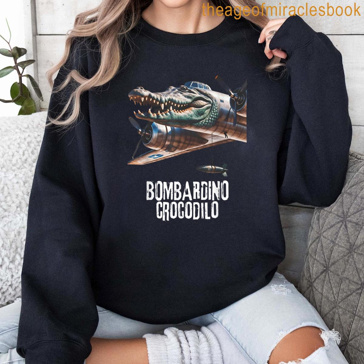 Bombardino Crocodilo Crocodile Bomber Italian Brainrot Funny T-shirt
